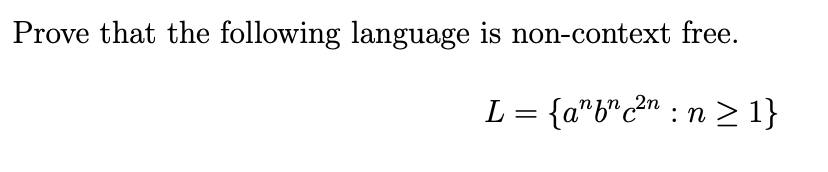 Solved Prove that the following language is non-context | Chegg.com