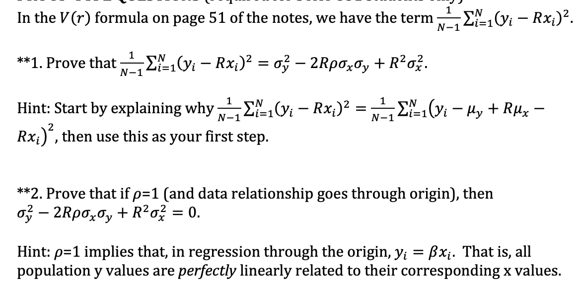 In the V(r) ﻿formula on page 51 ﻿of the notes, we | Chegg.com