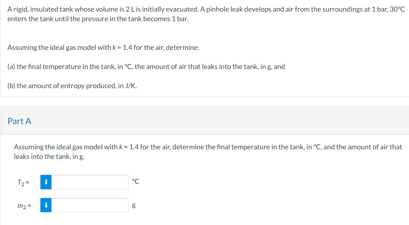 Solved A rigid, insulated tank whose volume is 2 L is | Chegg.com