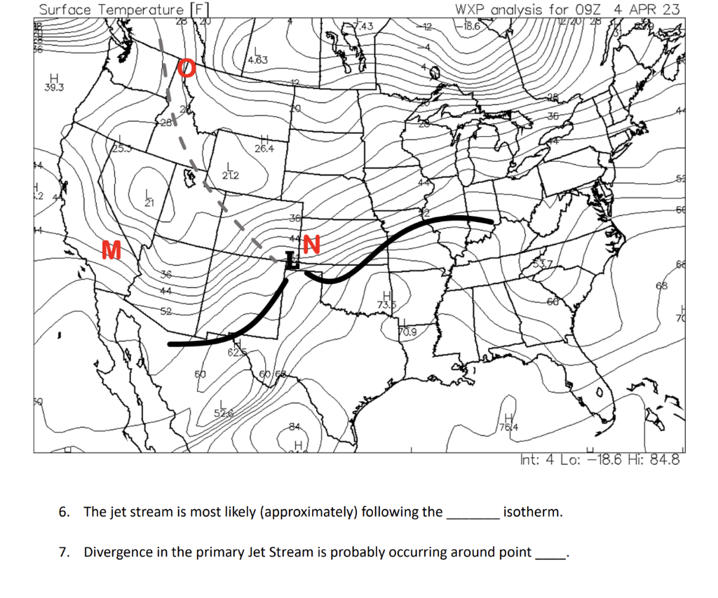 6. The jet stream is most likely (approximately) | Chegg.com