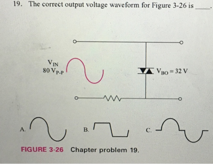 Solved 19. The correct output voltage waveform for Figure | Chegg.com
