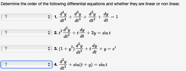 Solved Determine The Order Of The Following Differential