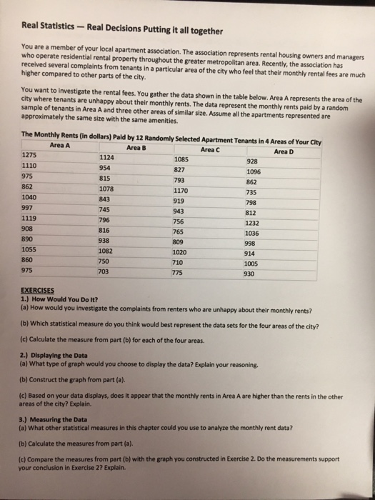 Solved Real Statistics -Real Decisions Putting it all | Chegg.com