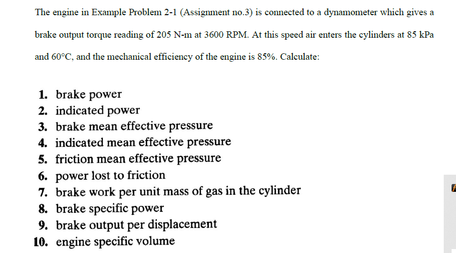 Solved The engine in Example Problem 2-1 (Assignment no.3) | Chegg.com