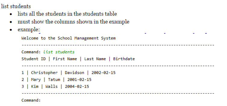Solved teras ten_id Int AT PK name varchar(29) MULL grades | Chegg.com