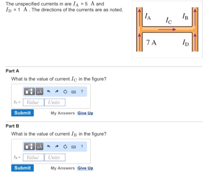 Solved The unspecified currents in are IA 35 A and ID 1 A | Chegg.com
