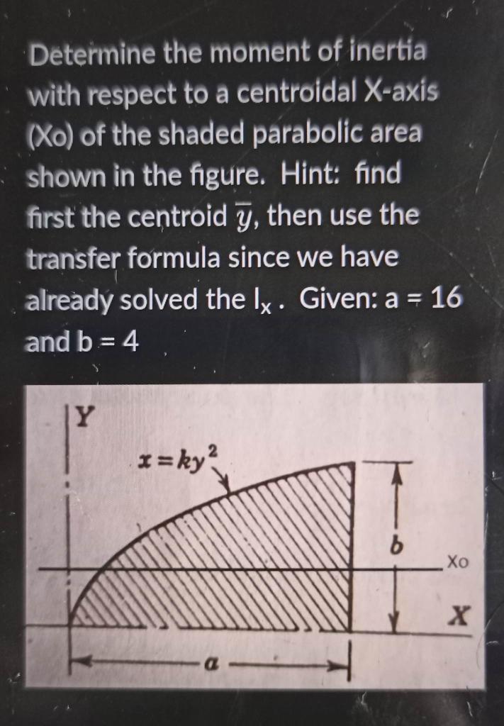 Solved Determine the moment of inertia with respect to a | Chegg.com