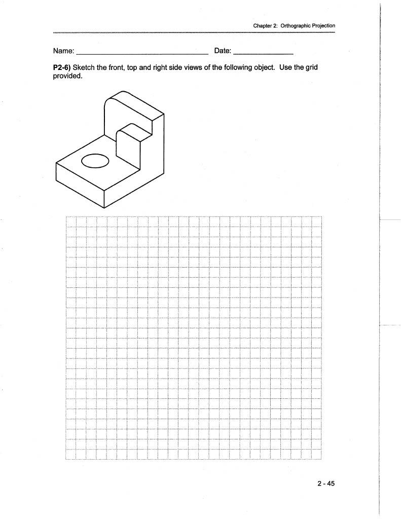 Solved Chapter 2: Orthographic Projection Name: Date: P2-6) | Chegg.com
