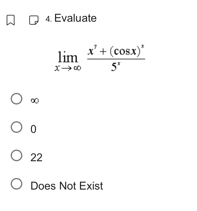 Solved 4. Evaluate \\[ \\lim _{x \\rightarrow \\infty} | Chegg.com