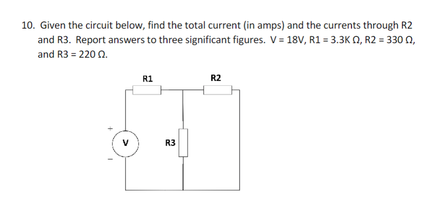 Solved Given the circuit below, find the total current (in | Chegg.com