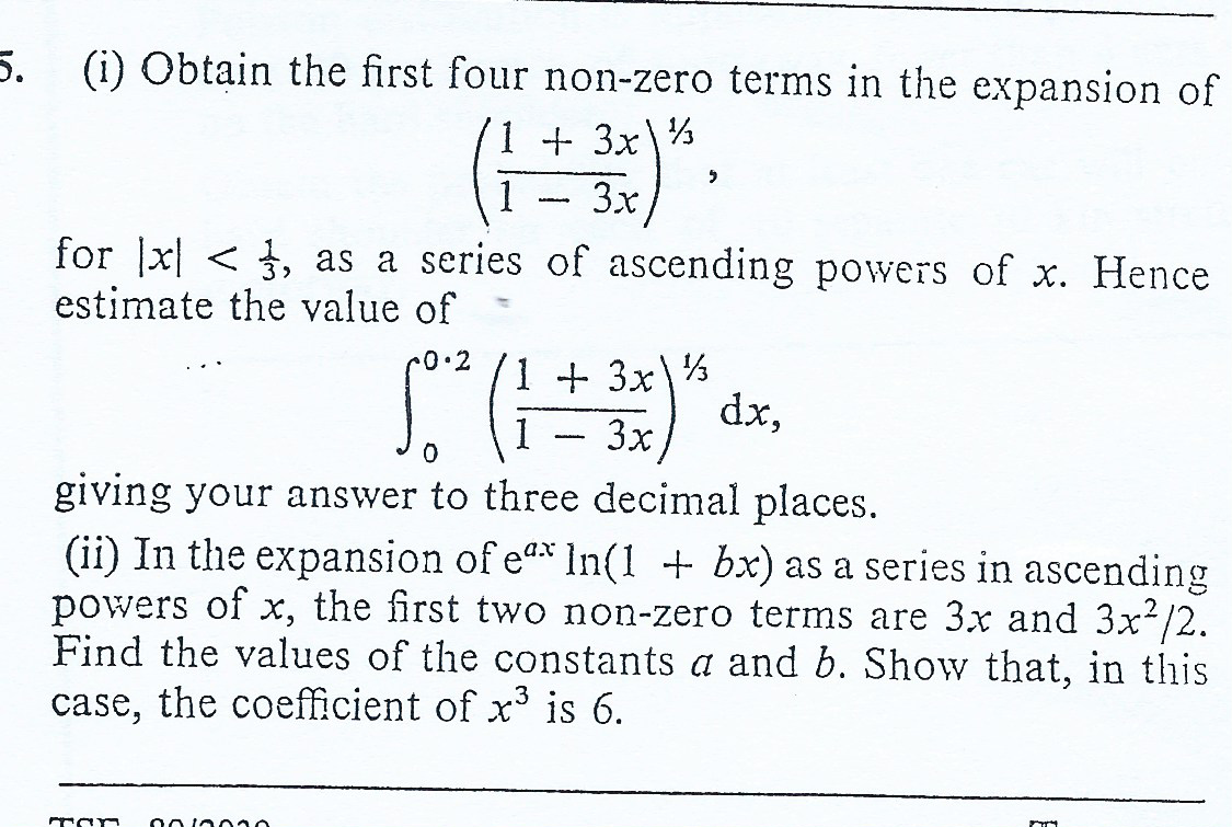 Solved 5. (i) Obtain the first four non-zero terms in the | Chegg.com