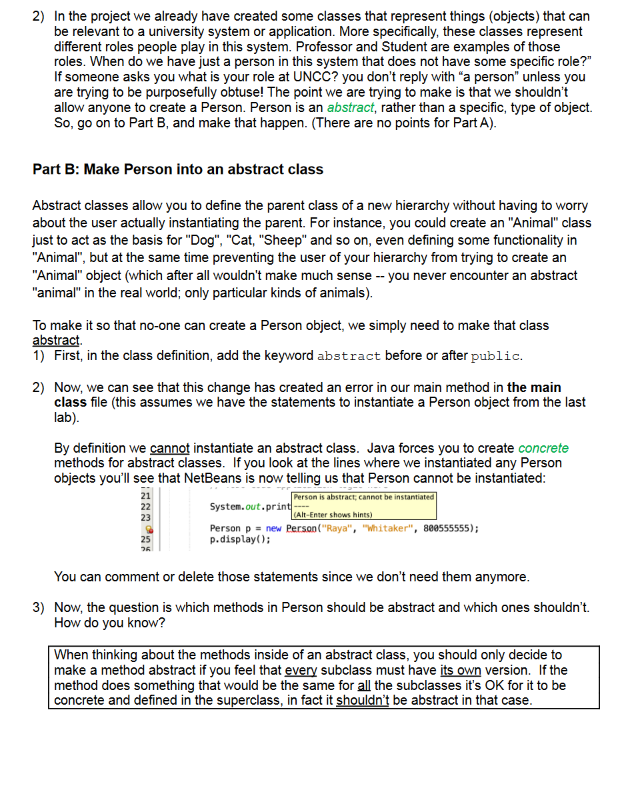 ITSC 1213 - Abstraction and Interfaces Introduction | Chegg.com