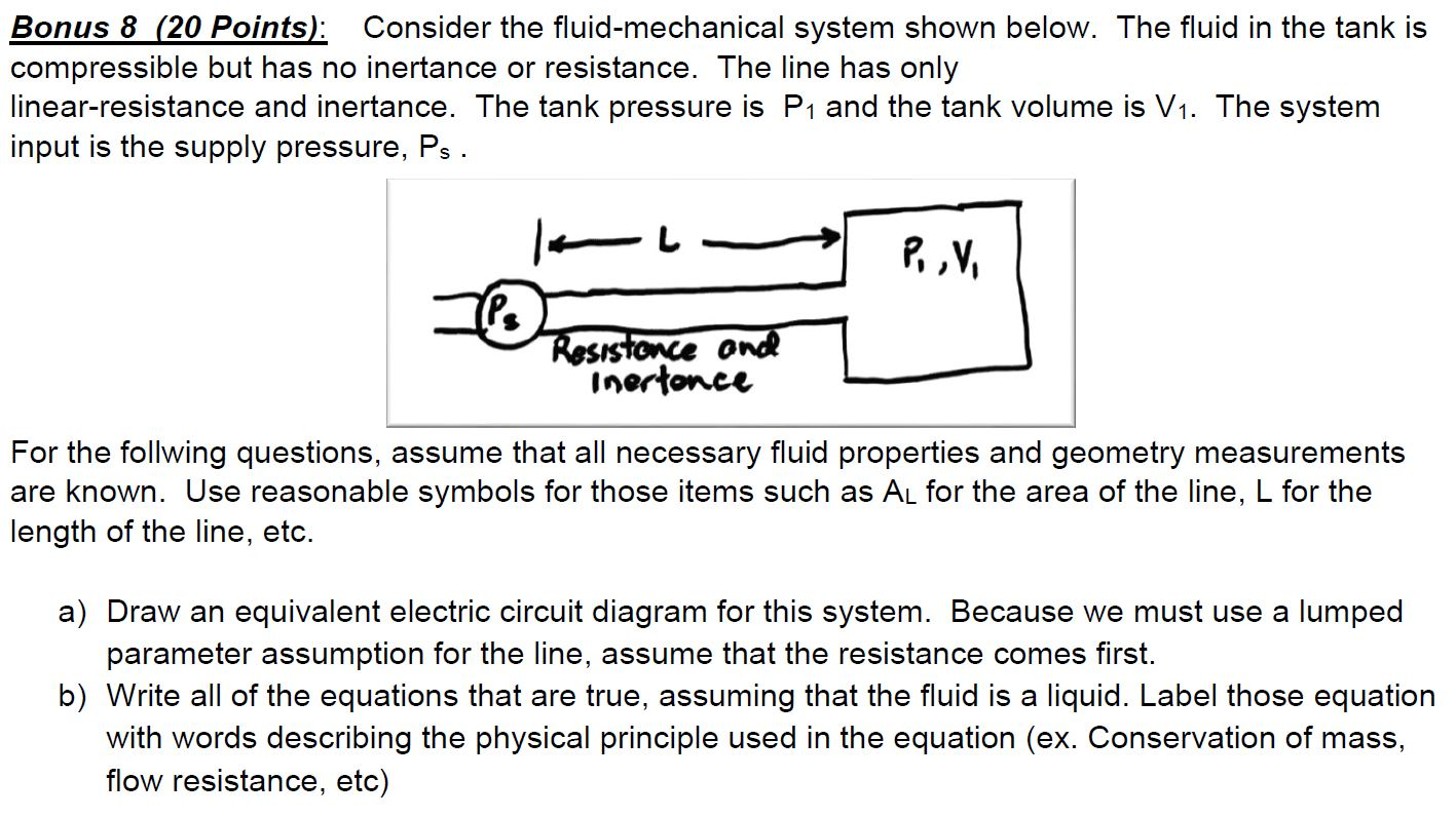Solved Bonus 8 (20 Points): Consider the fluid-mechanical | Chegg.com