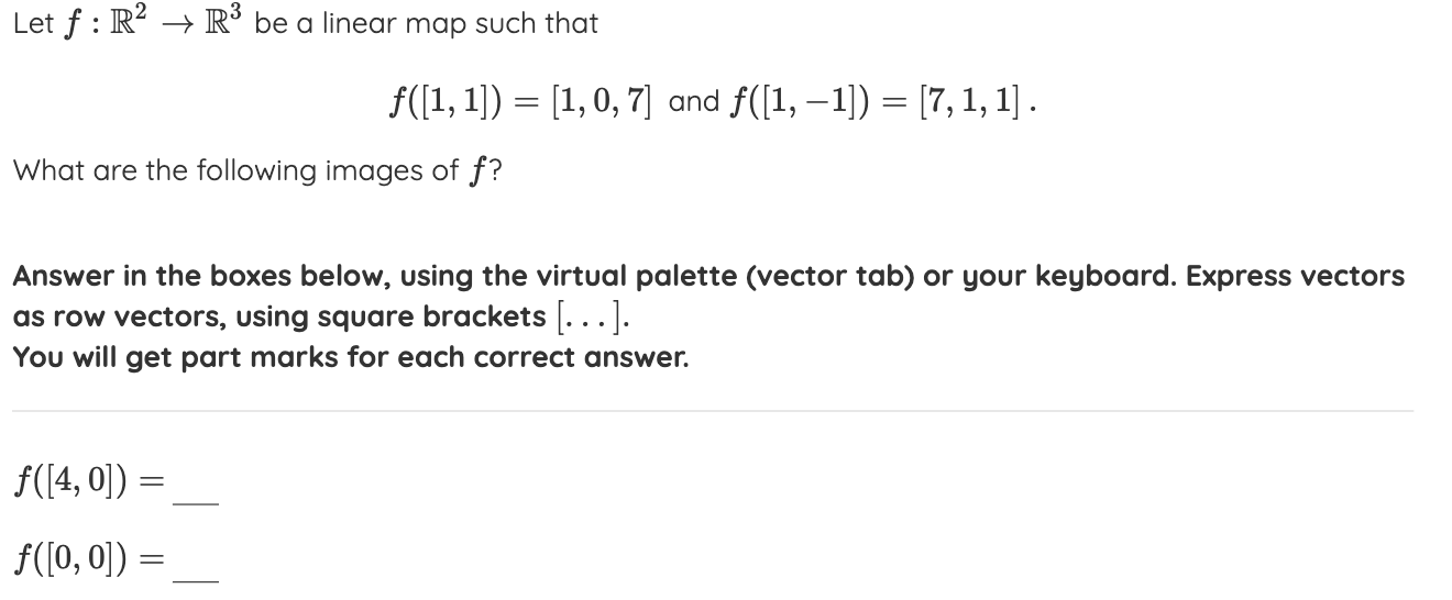 Solved Let f:R2→R3 be a linear map such that | Chegg.com