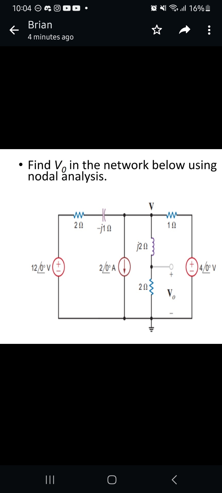 Solved - Find V0 in the network below using nodal analysis. | Chegg.com