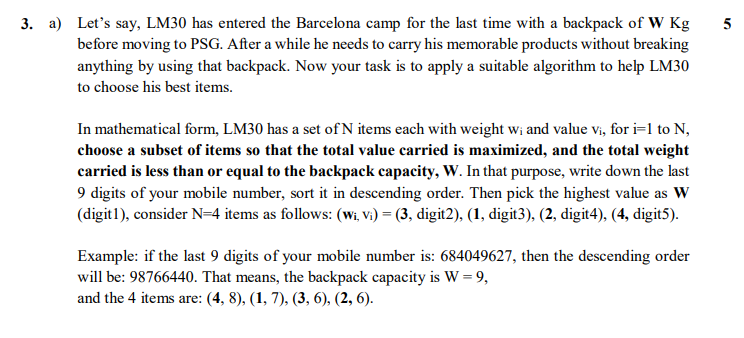Solved 5 3. a) Let's say, LM30 has entered the Barcelona | Chegg.com