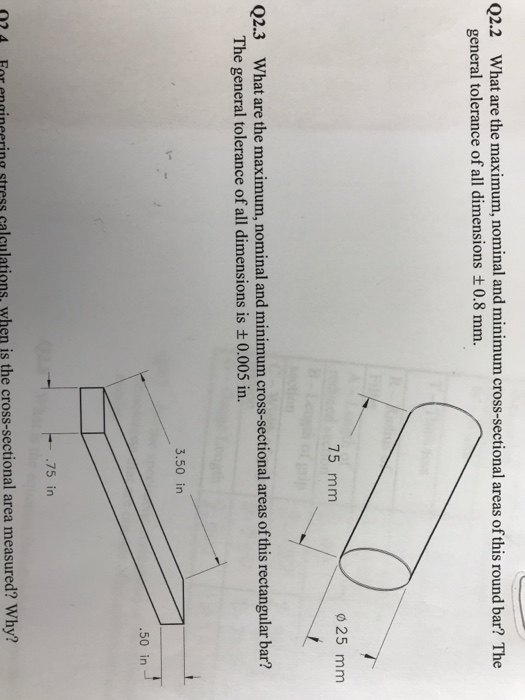 Solved What are the maximum, nominal and minimum | Chegg.com
