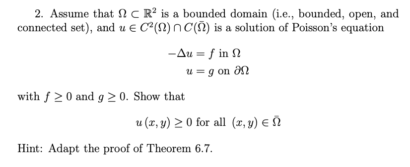 Solved 2. Assume that 12 C R2 is a bounded domain (i.e., | Chegg.com