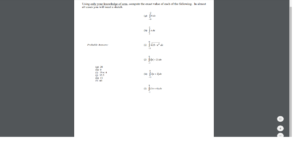 Solved Show the steps to do each definite integral. The key | Chegg.com