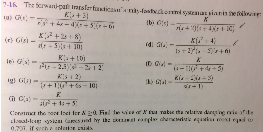 Solved 7-16. The forward-path transfer functions of a | Chegg.com