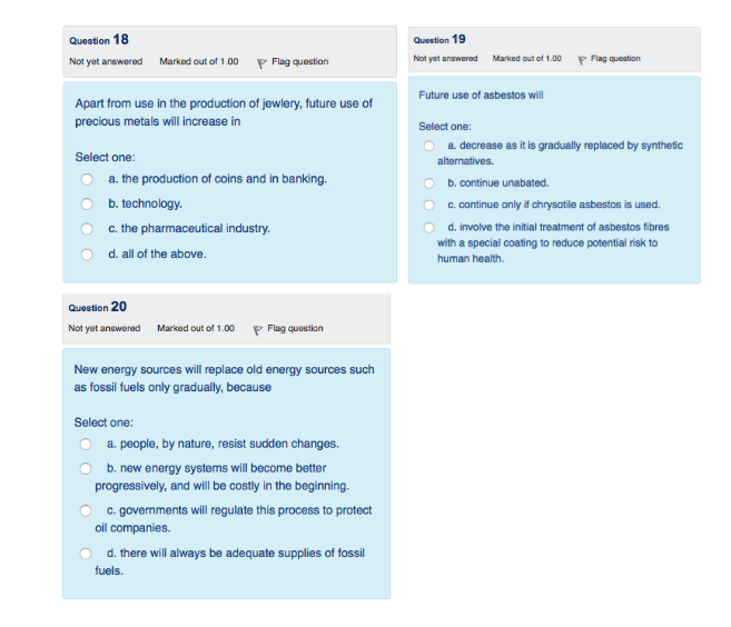 Solved Question 6 Not yet answered Marked out of 1.00 P Flag | Chegg.com