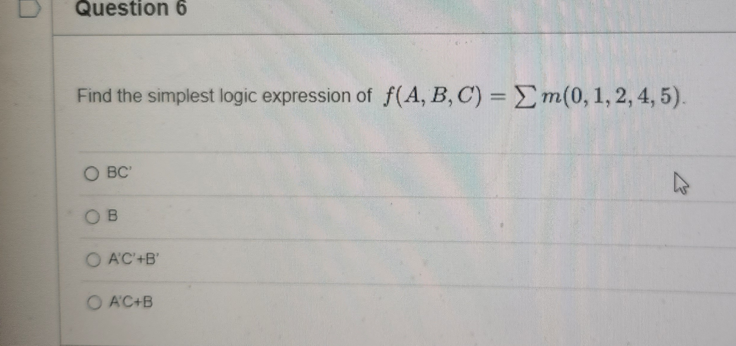 Solved Find the simplest logic expression of | Chegg.com