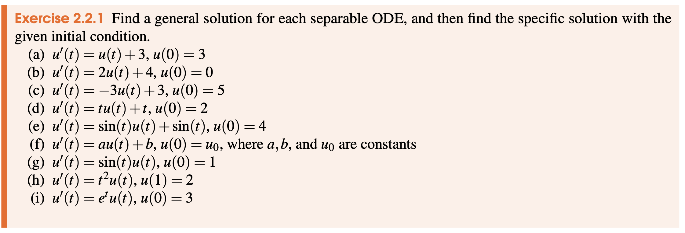 Solved Exercise 2.2.1 Find a general solution for each | Chegg.com