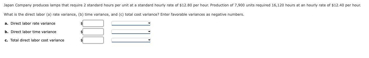 Solved What is the direct labor (a) rate variance, (b) time | Chegg.com