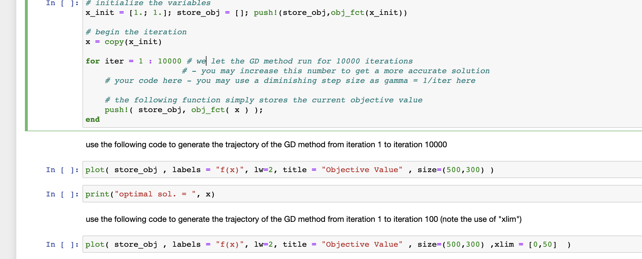 Evaluating the objective function & the gradient | Chegg.com