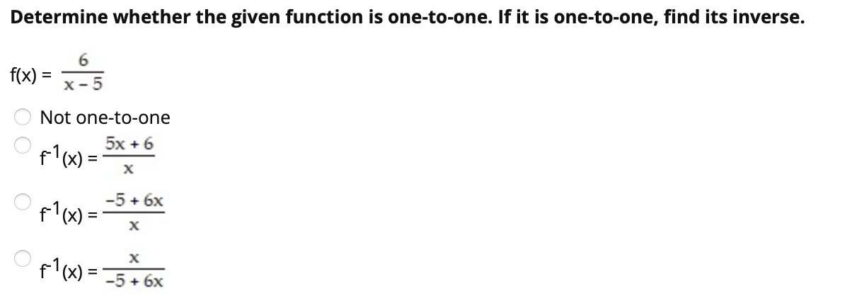 Solved Determine whether the given function is one-to-one. | Chegg.com