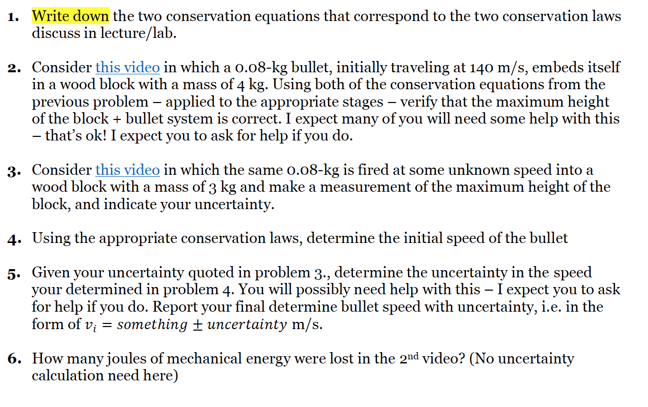 Solved 1. Write down the two conservation equations that | Chegg.com