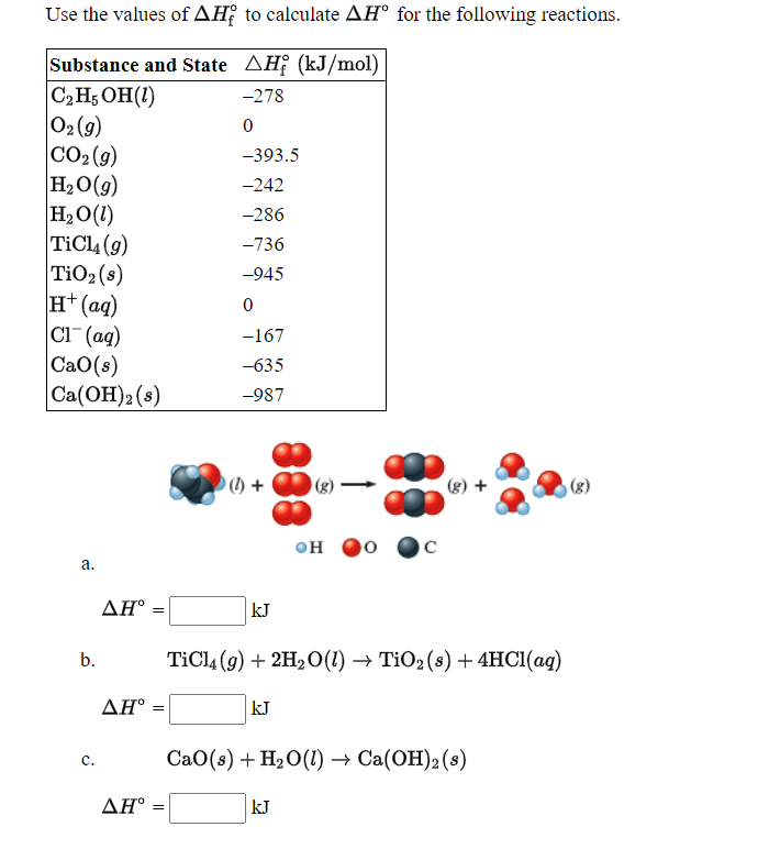 Solved Use the values of AH; to calculate AHº for the | Chegg.com
