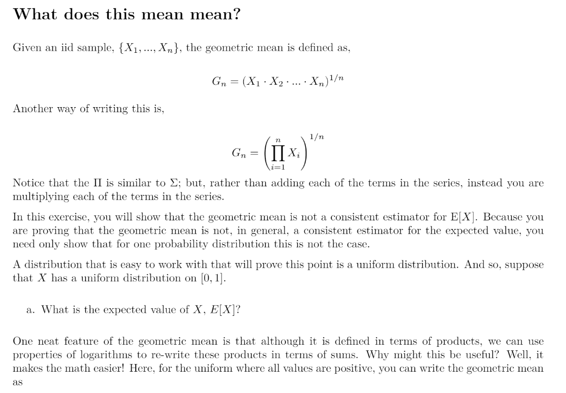 Solved Statistics Help on WLLN and Continuous Mapping | Chegg.com