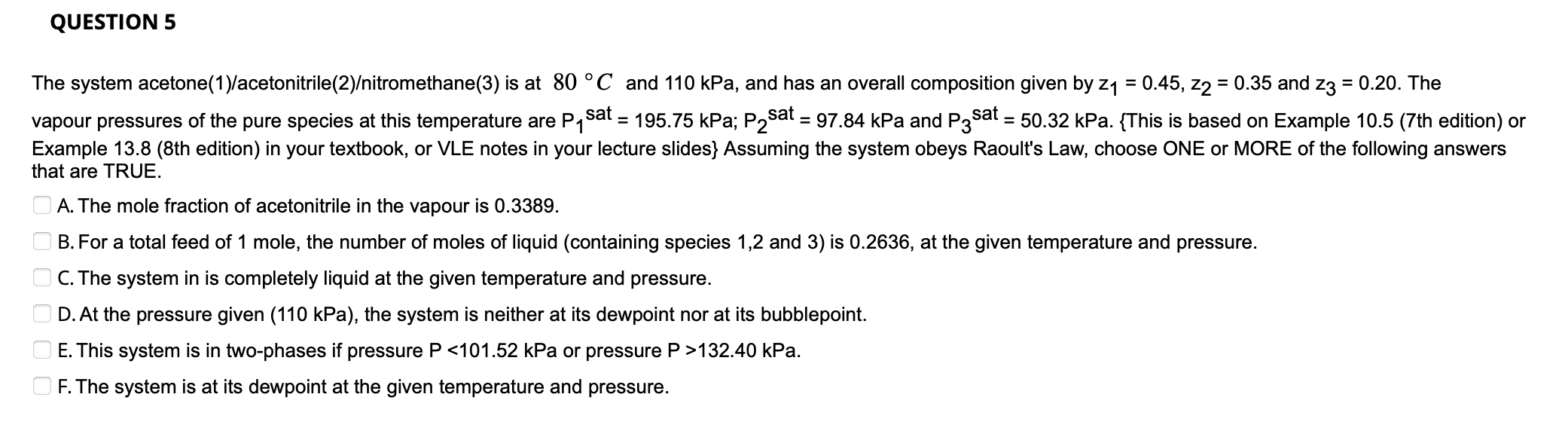 Solved The system acetone(1)/acetonitrile(2)/nitromethane | Chegg.com