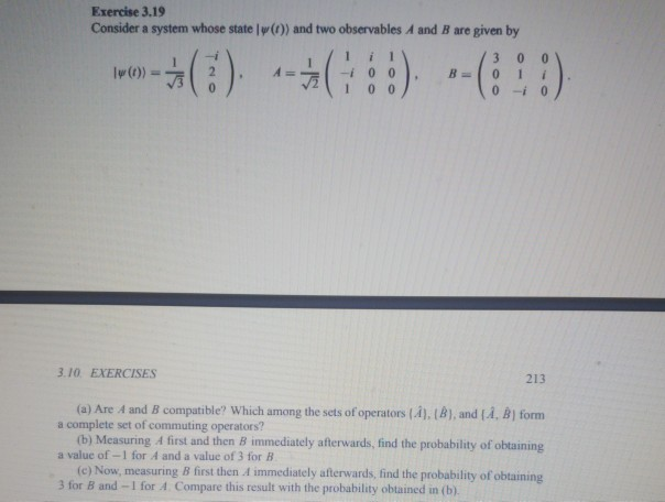 Solved Exercise 3.19 Consider a system whose state lw() and | Chegg.com