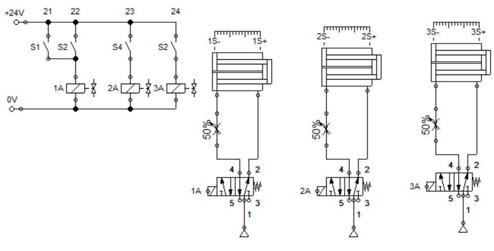 redraw this circuit using festo fluidsim appplease | Chegg.com