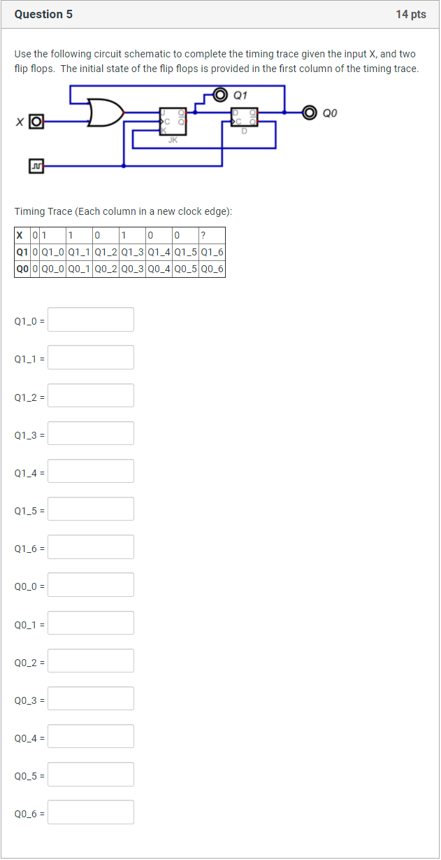 Solved Question 5 14 pts Use the following circuit schematic | Chegg.com