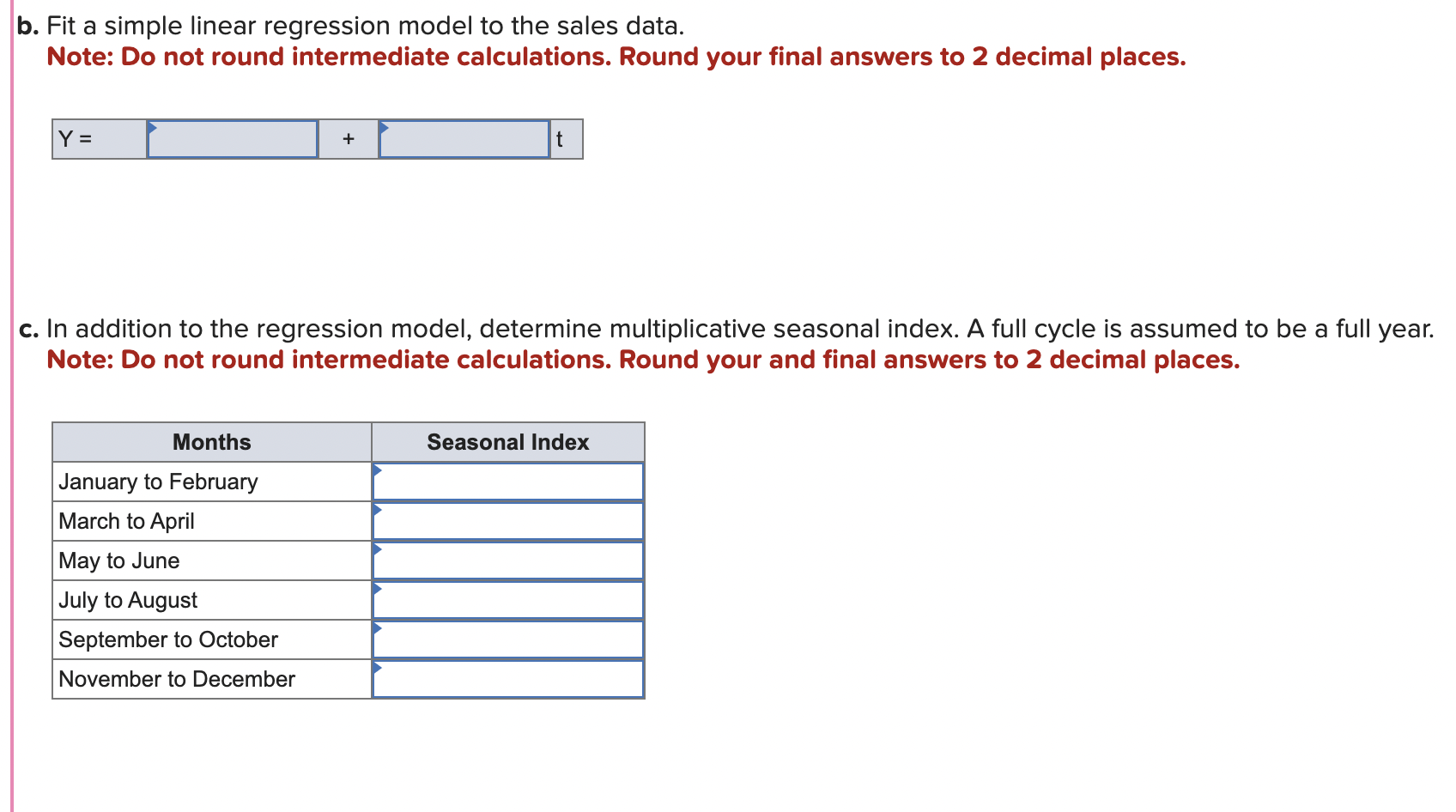 Solved d. Prepare sales forecasts for next year using | Chegg.com