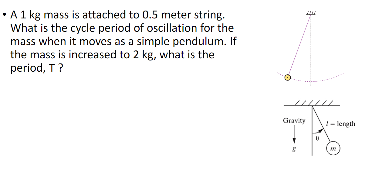 Solved - A 1 kg mass is attached to 0.5 meter string. What | Chegg.com