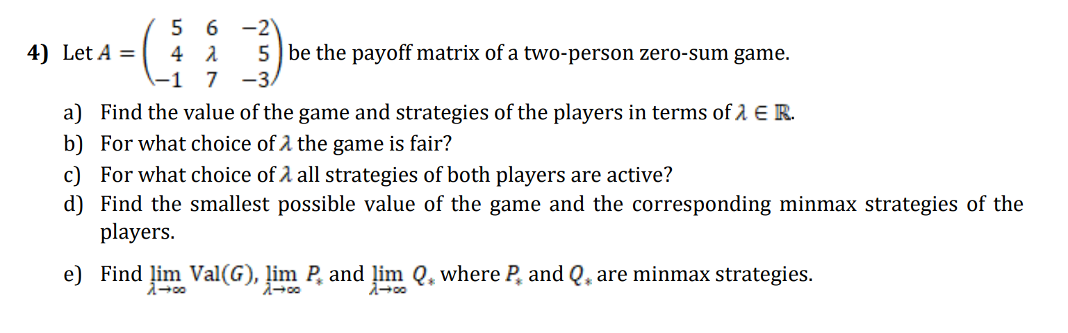 Solved GAME THEORY QUESTION ( If you know the subject, I | Chegg.com