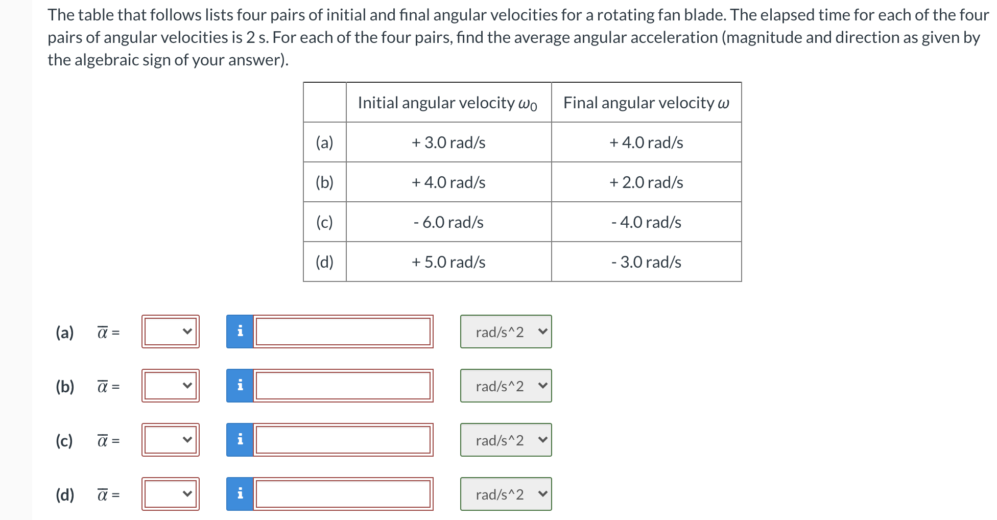 Solved The table that follows lists four pairs of initial | Chegg.com