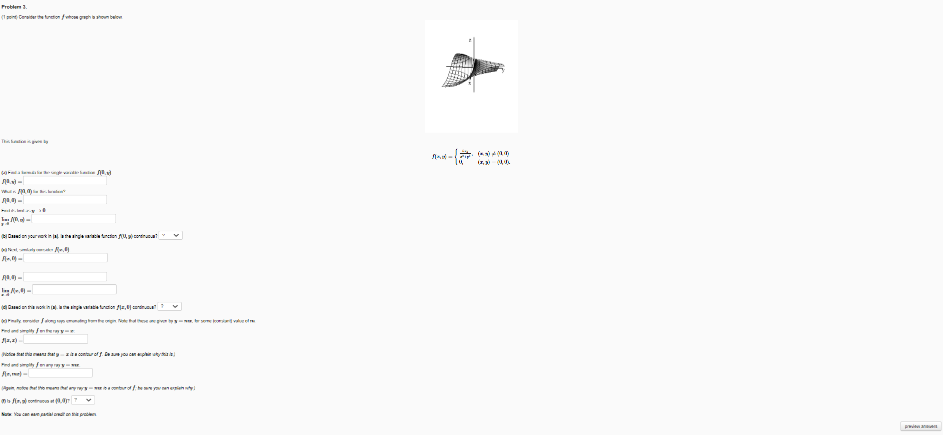 Solved Problem 3 1 Point Consider The Function F Whose Chegg