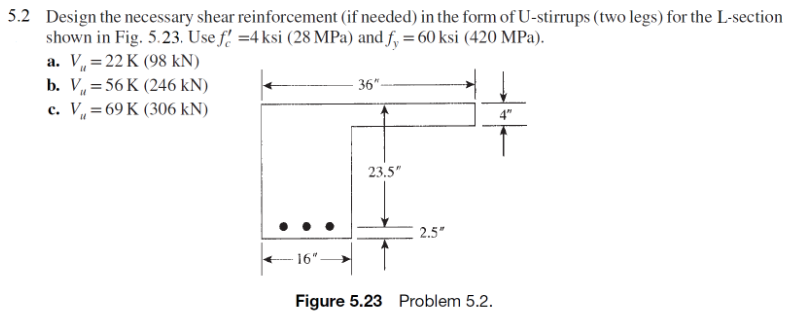 Solved 5.2 Design the necessary shear reinforcement (if | Chegg.com