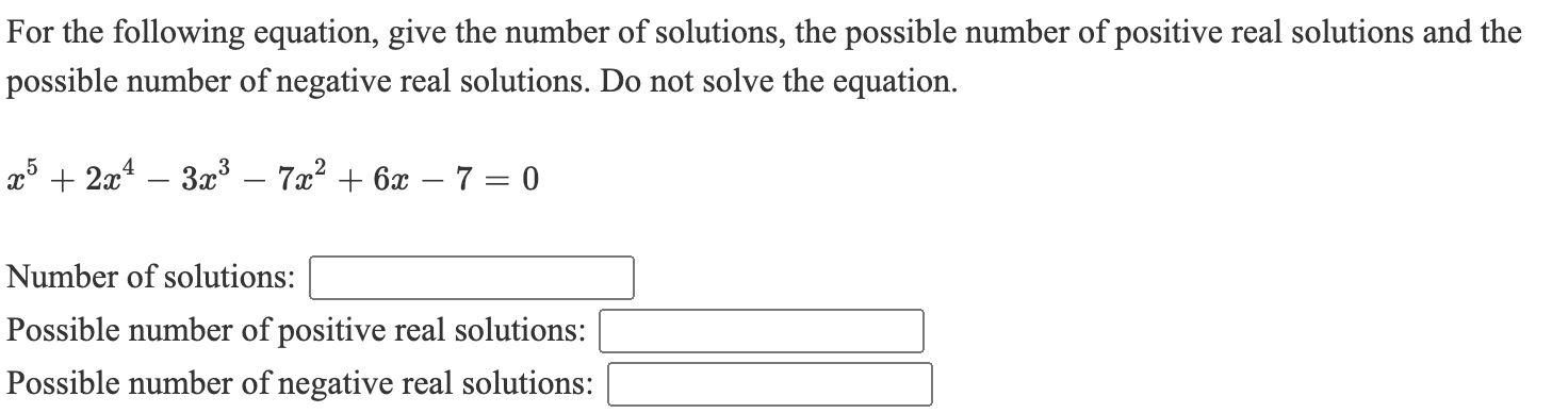 Solved For the following equation, give the number of | Chegg.com