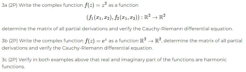Solved 3a (2P) Write the complex function f(z)=z2 as a | Chegg.com