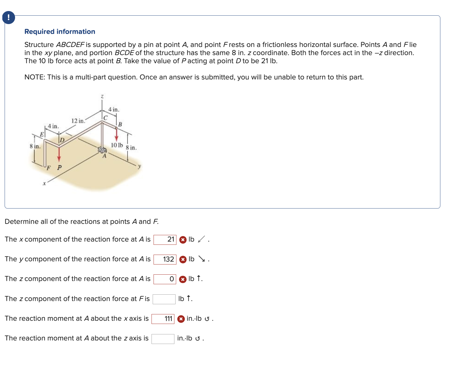 Solved Required information Structure ABCDEF is supported by | Chegg.com