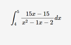 Solved ∫4515x-15x2-1x-2dx | Chegg.com