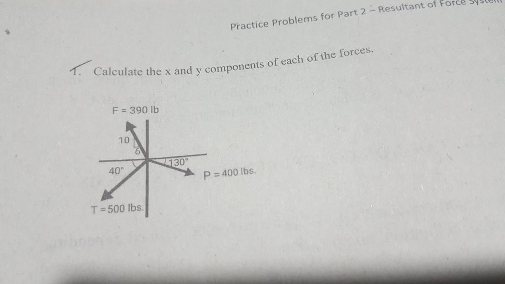 Solved Practice Problems for Part 2 - Resultant of Force T. | Chegg.com
