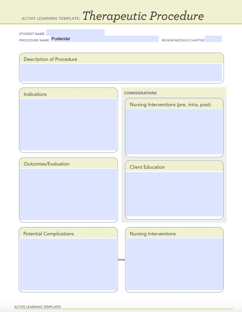 Solved ACTIVE LEARNING TEMPLATE: Therapeutic Procedure | Chegg.com