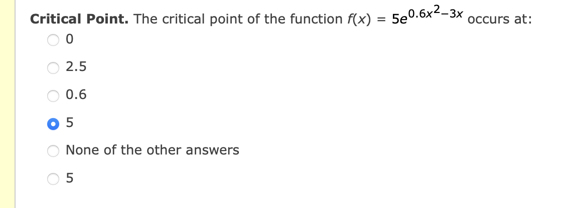 Solved Critical Point. The critical point of the function | Chegg.com